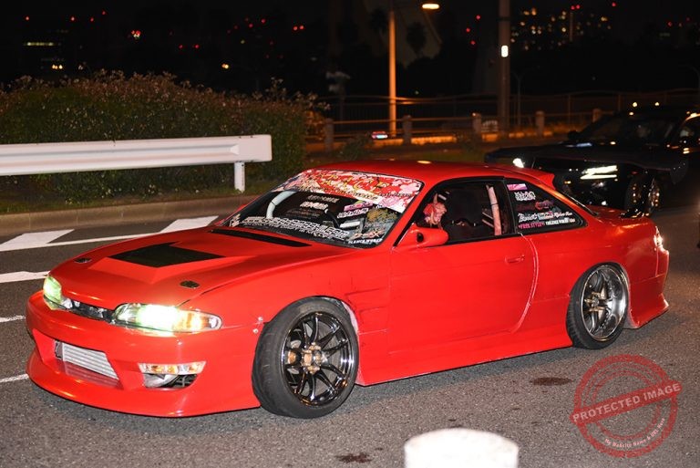 Stancenation 2016 Crazy drift car S14 silvia red with full of sticker ...