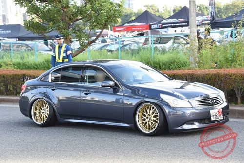Stancenation 2016 Infiniti G35 hellaflush Tsuraichi VIP style gun metal ...