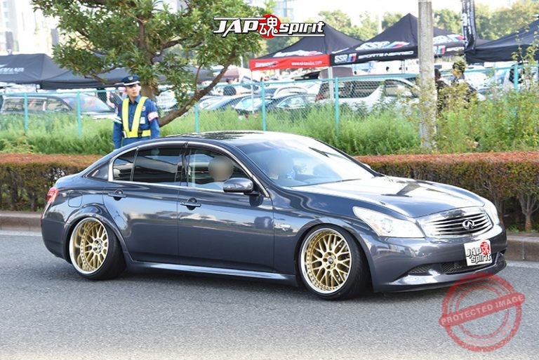 Stancenation 2016 Infiniti G35 hellaflush Tsuraichi VIP style gun metal ...