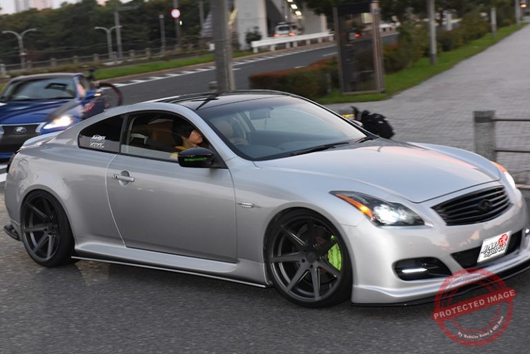 Stancenation 2016 Infiniti G37 silver body black wheel at odaiba - JAP ...