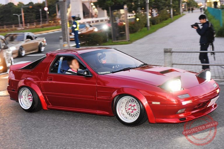 Stancenation 2016 Mazda RX7 FC cool hellaflush n-over fender red body ...