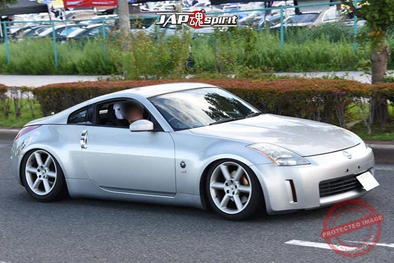 Stancenation 2016 Nissan Fairlady Z33 hellalfush silver body at odaiba ...