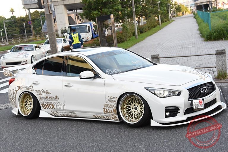Stancenation 2016 Nissan SKYLINE SEDAN V37 VIP hellaflush white body ...