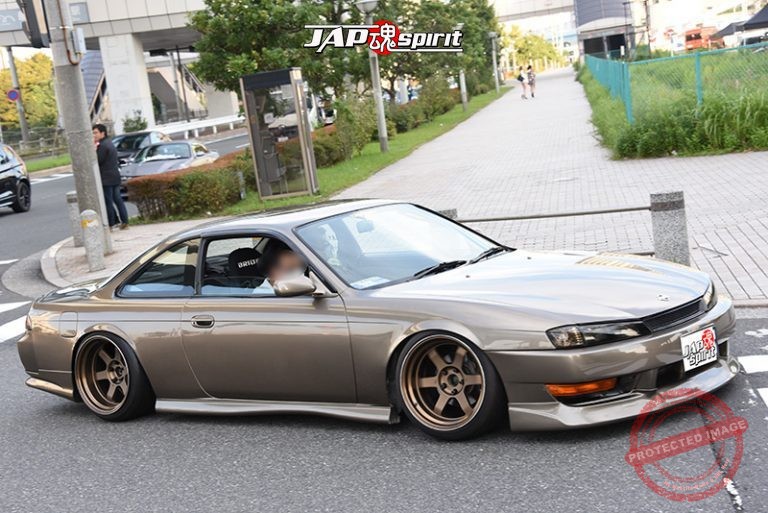 Stancenation 2016 Nissan silvia S14 very low hellaflush tsuraichi olive grey - JAP SPIRIT